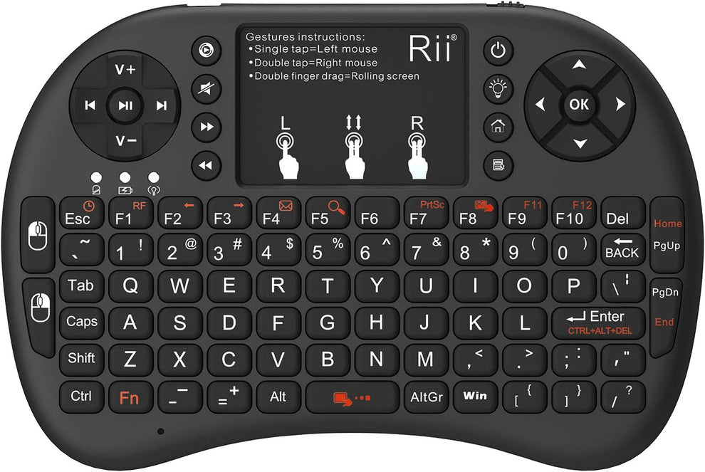 Rii Backlit Mini Wireless Keyboard - Remote Control for Multi Devices ...