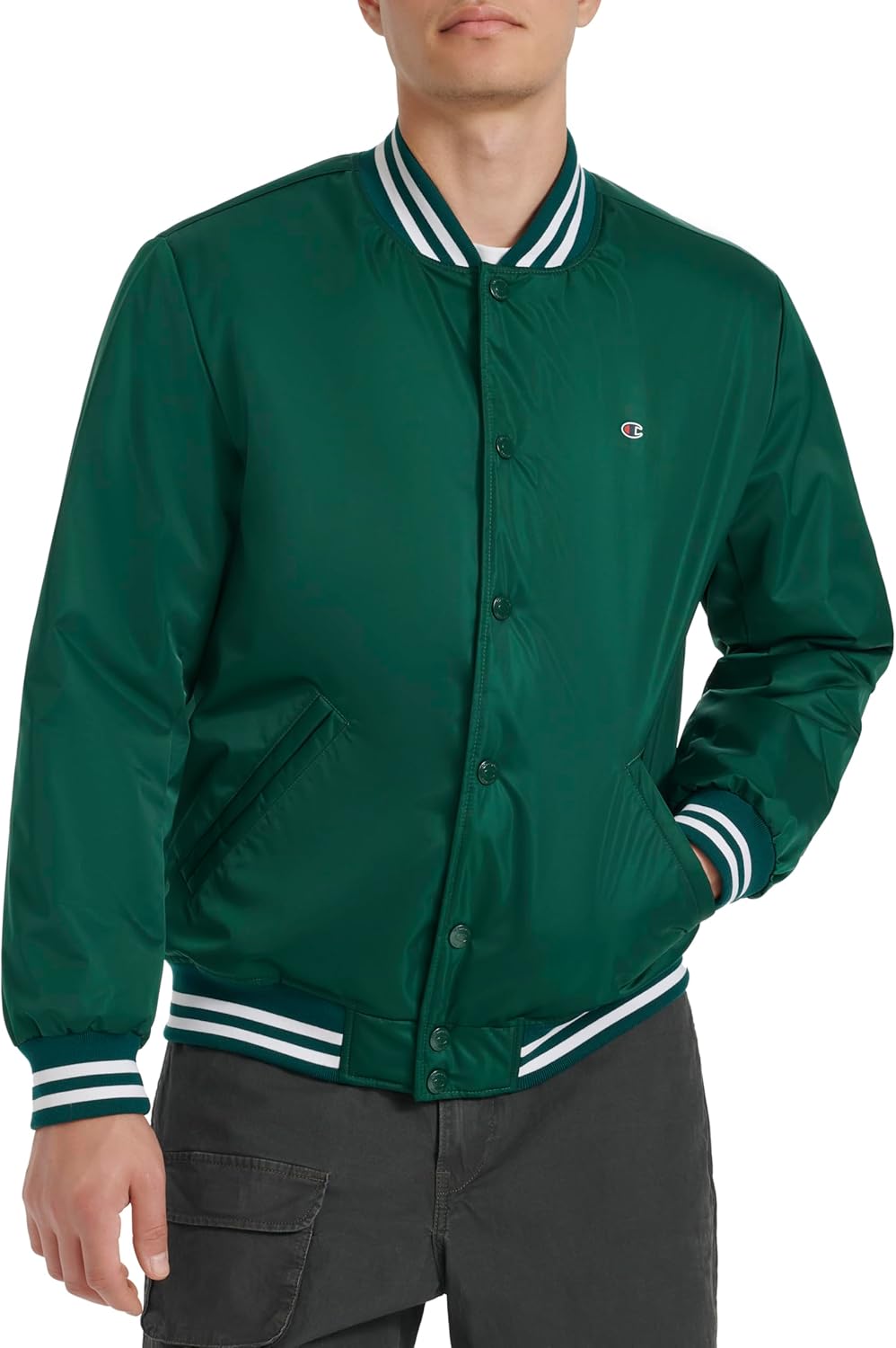 Champion Varsity Jacket with Striped Trim – GearMustHave