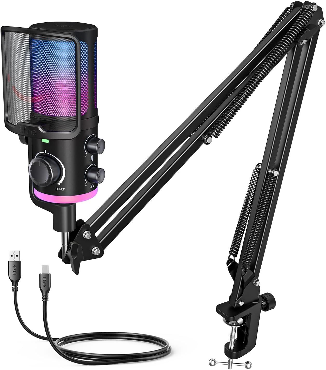FIFINE RGB Gaming Microphone Kit – GearMustHave