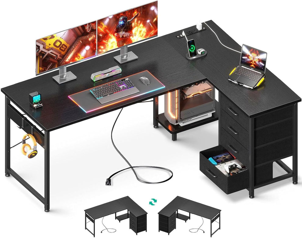 Ultimate Gaming Desk with Power & Storage – GearMustHave