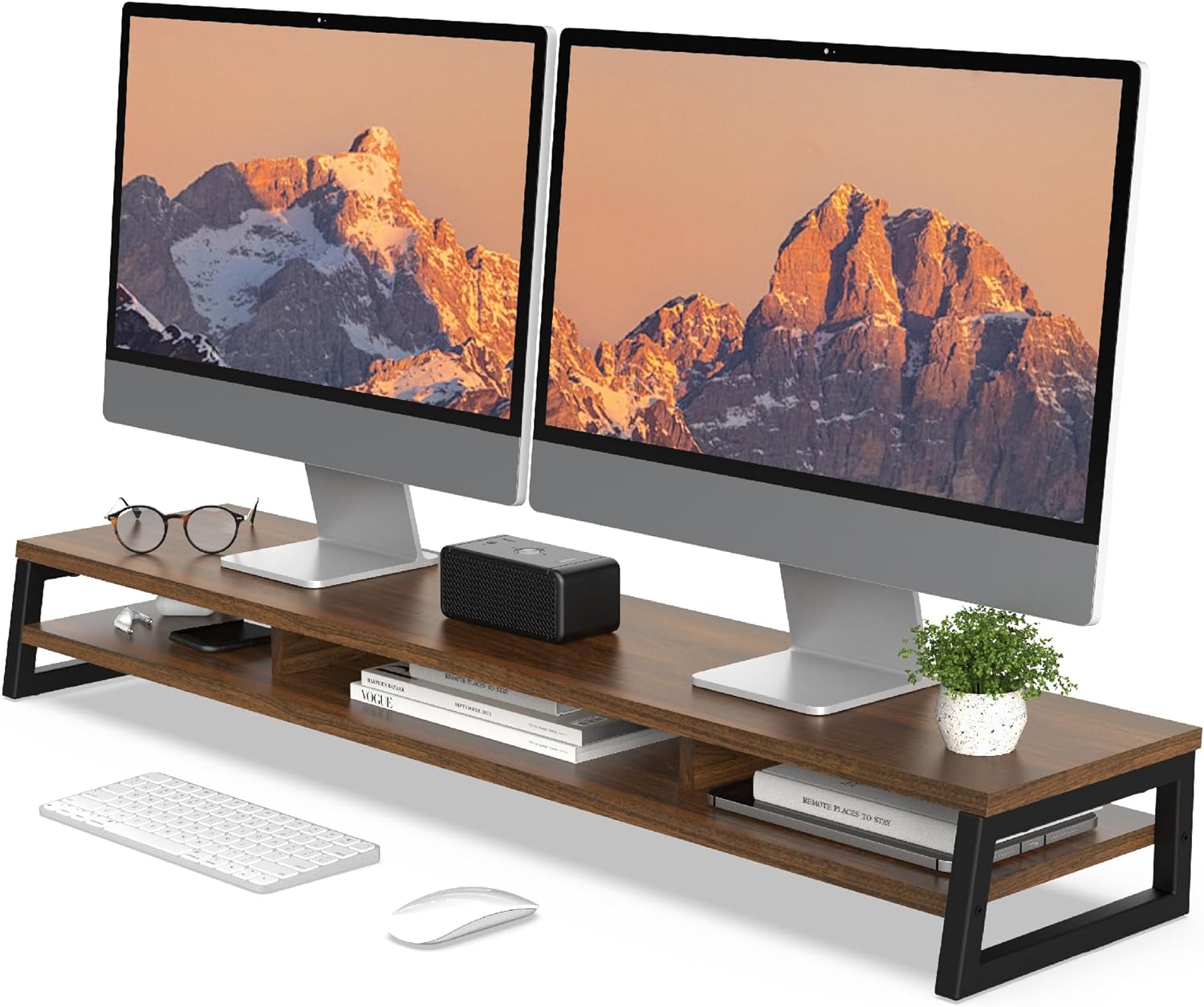 Fenge 42.5in Dual Monitor Desk Riser - Maximize Desk Space! – GearMustHave
