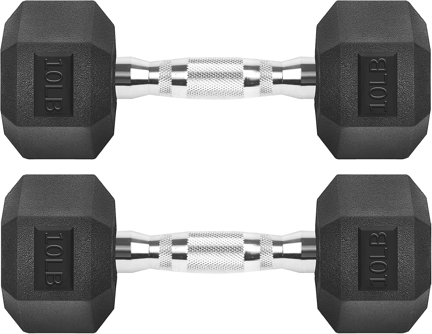Rubber-Coated Hex Dumbbells - Perfect for Free Weight Exercises ...