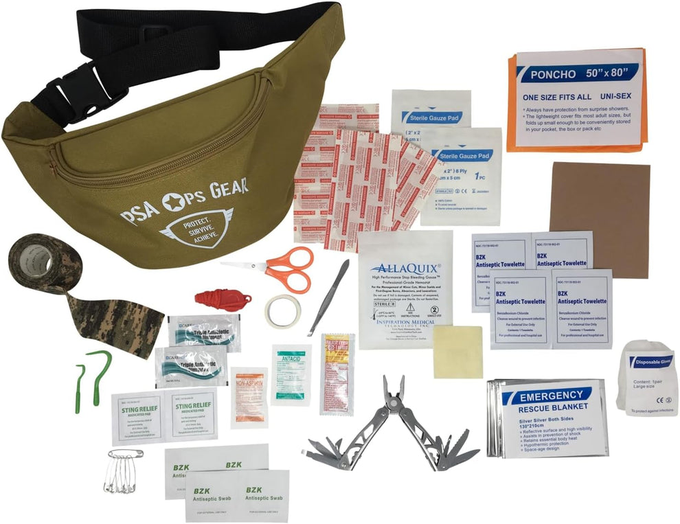 Deluxe First Aid Kit with Stop Bleed Gauze - Essential for Hiking ...