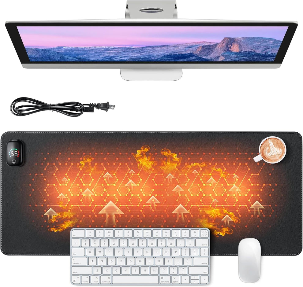 Heated Desk Mat - 3 Levels Heating, Foot Warmer Pad - Bublonics ...