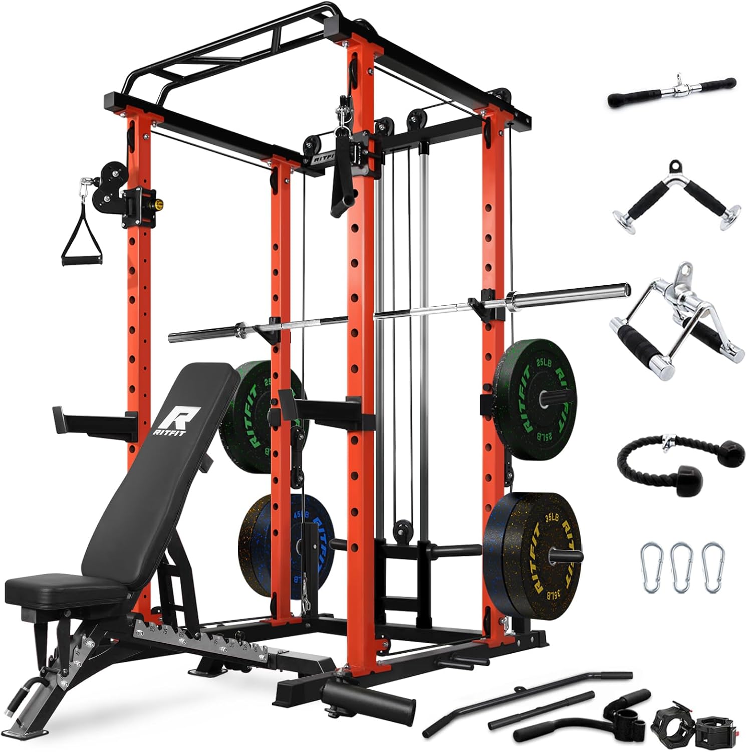 RitFit Power Cage with 1000LB Squat Rack - Home Gym Essential ...