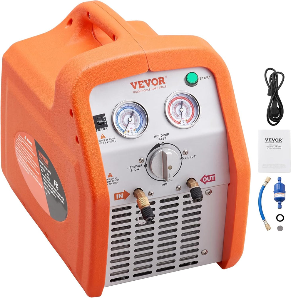 VEVOR 1 HP Dual Cylinder AC Recovery Machine – GearMustHave