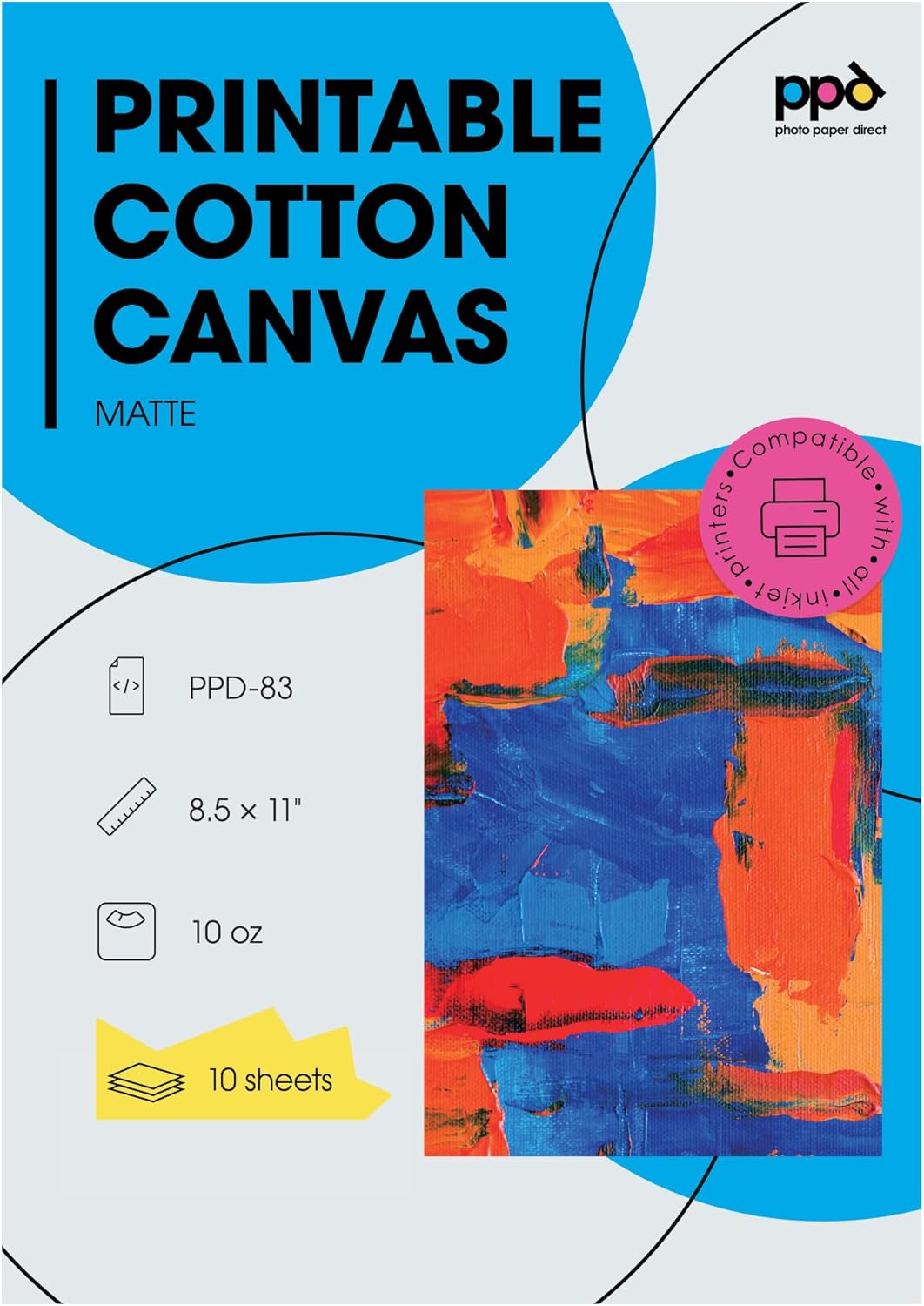 PPD 8.5x11 Photo Fabric Sheets, Print on Cotton, Matte Finish ...