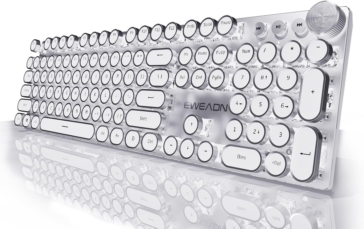EWEADN Typewriter Gaming Keyboard - Backlit Pink Switch – GearMustHave