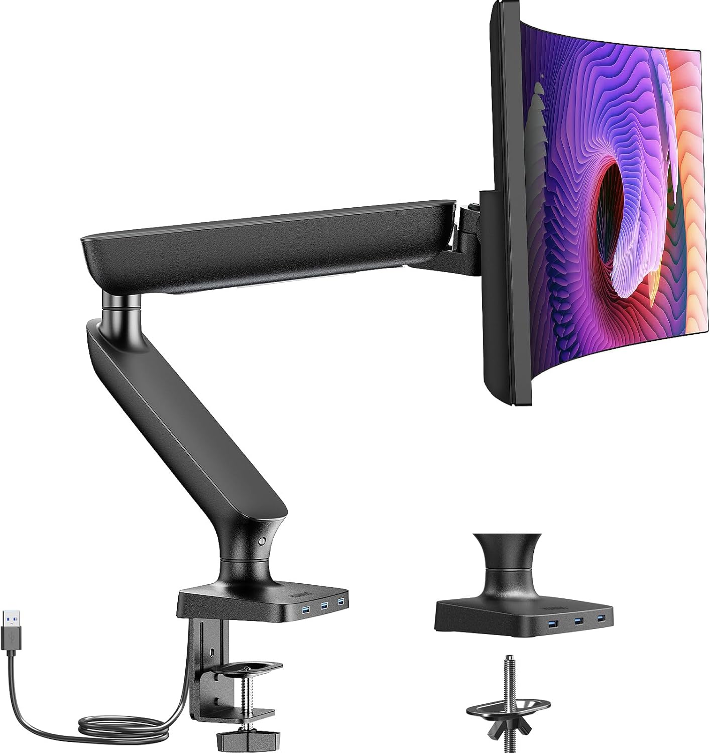 HUANUO Single Monitor Mount - Ergonomic & Space-Saving Desk Solution ...