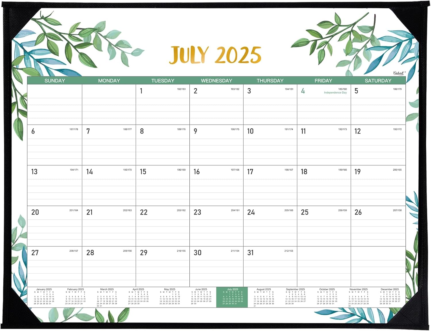Coboll Large Desk Calendar 2025-2026 - 22x17 - 18 Months, July 2025 to ...