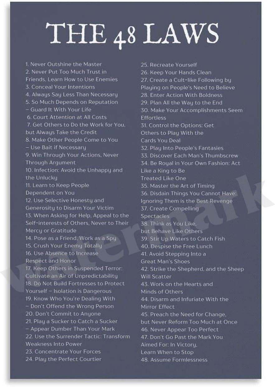 48 Laws of Power Canvas Poster - Elevate Your Space! – GearMustHave