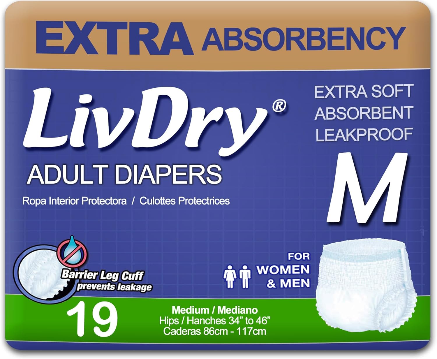 Stay Dry & Confident: LivDry Extra Absorbency Incontinence Diapers ...