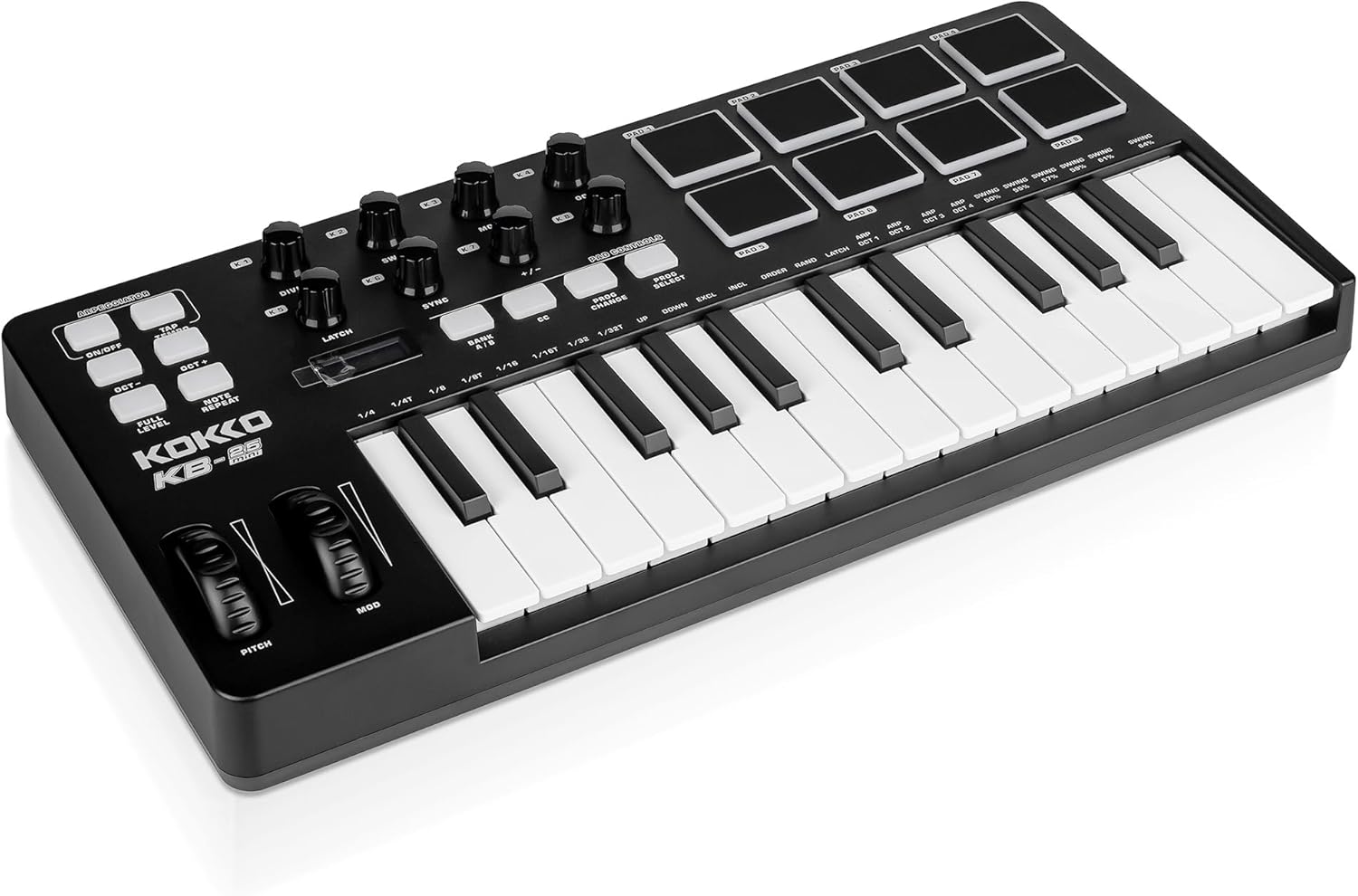KOKKO MIDI Keyboard: Portable 25 Key Controller with Drum Pads ...