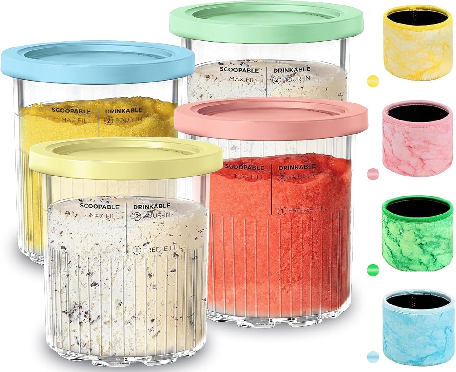 Ninja Creami 4 Pack Family Ice Cream Storage Set – GearMustHave