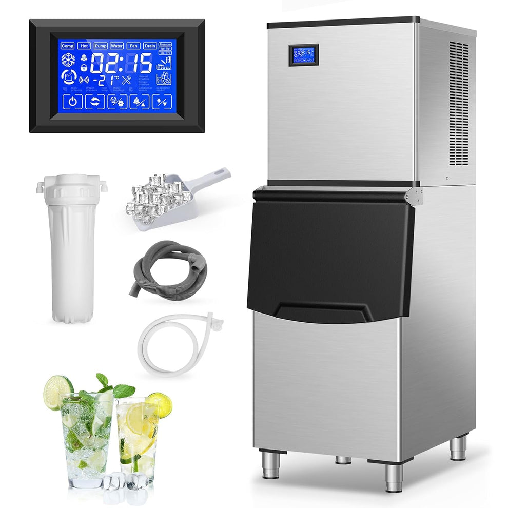 TAZPI Industrial Ice Maker: 550Lbs/24H Output – GearMustHave