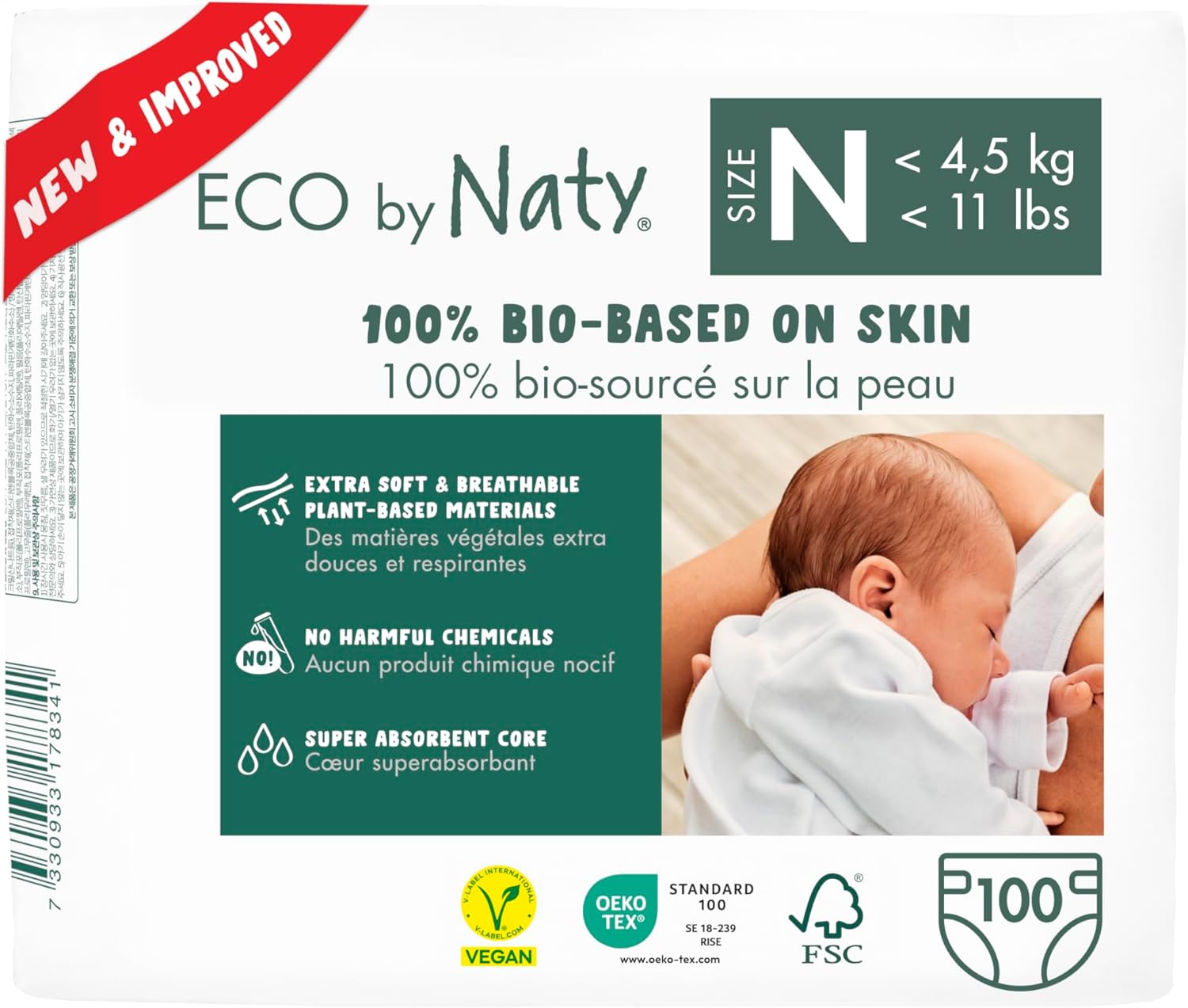 Premium Eco-Friendly Newborn Diapers - 100% Plant-Based, Super Soft ...