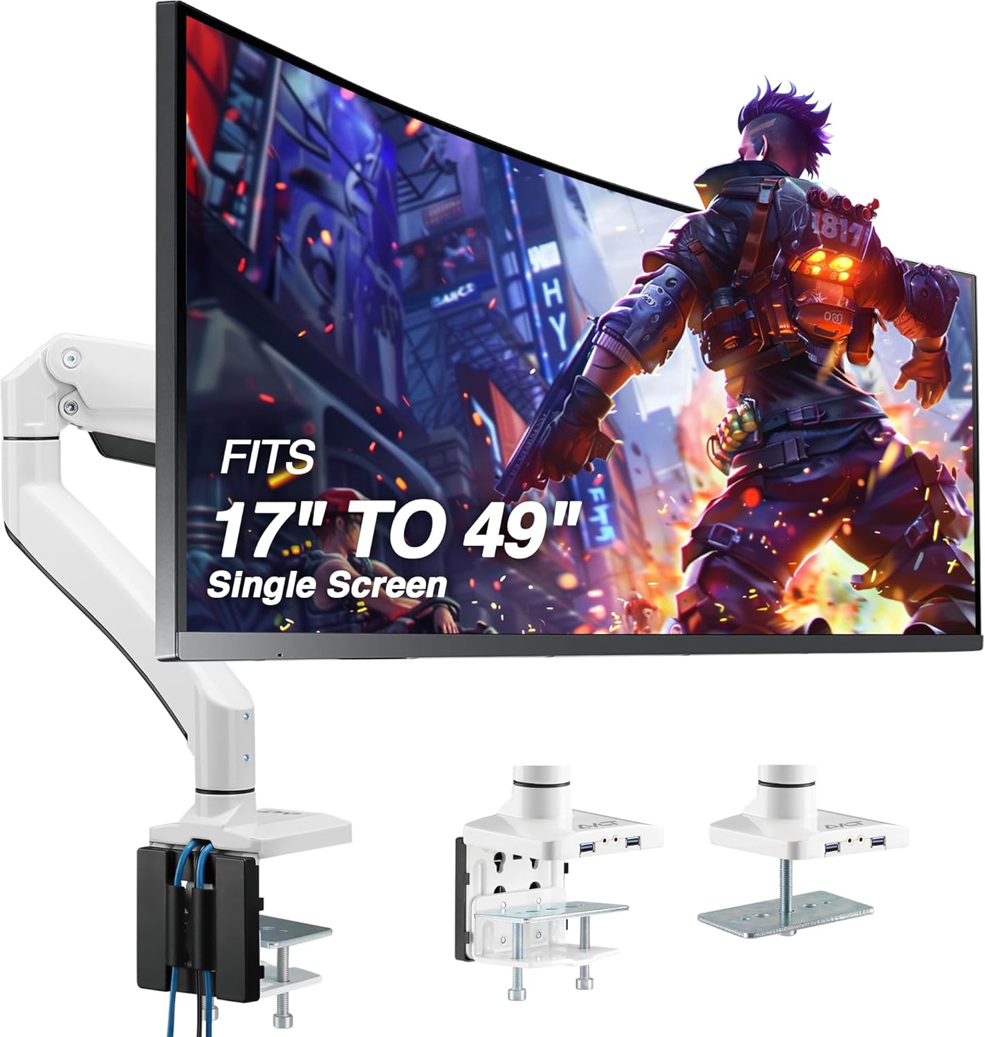 AVLT Super Ultrawide Monitor Arm - Adjustable Pneumatic Height ...