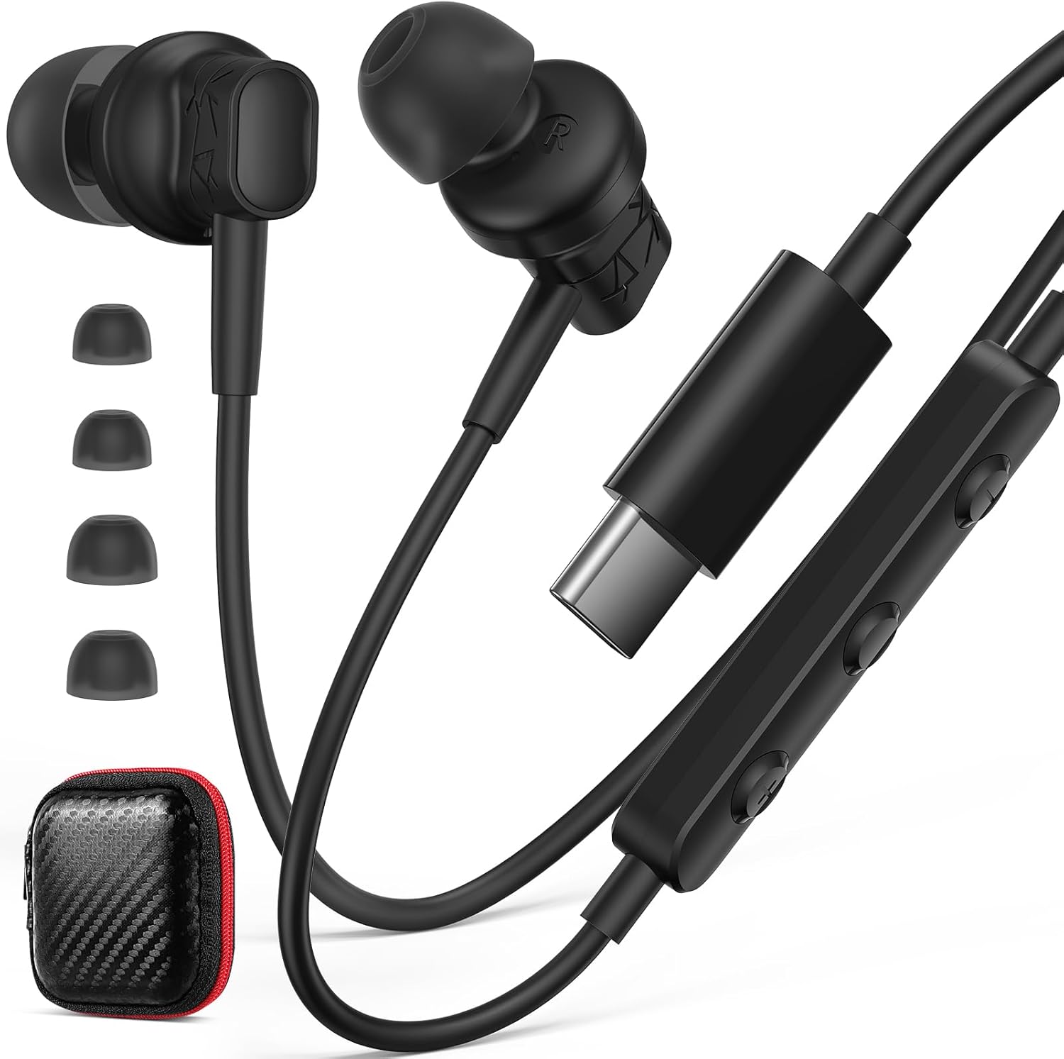 Type C Earbuds with Mic for iPhone & Samsung – GearMustHave