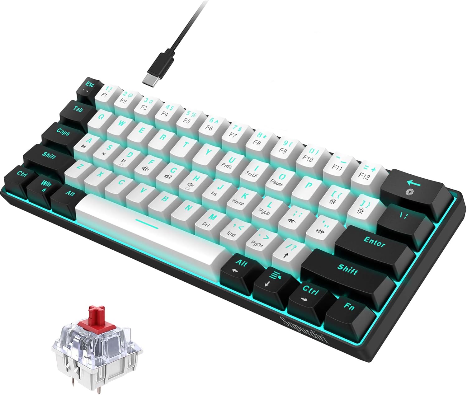 Snpurdiri 61-Key Red Switch Gaming Keyboard – GearMustHave