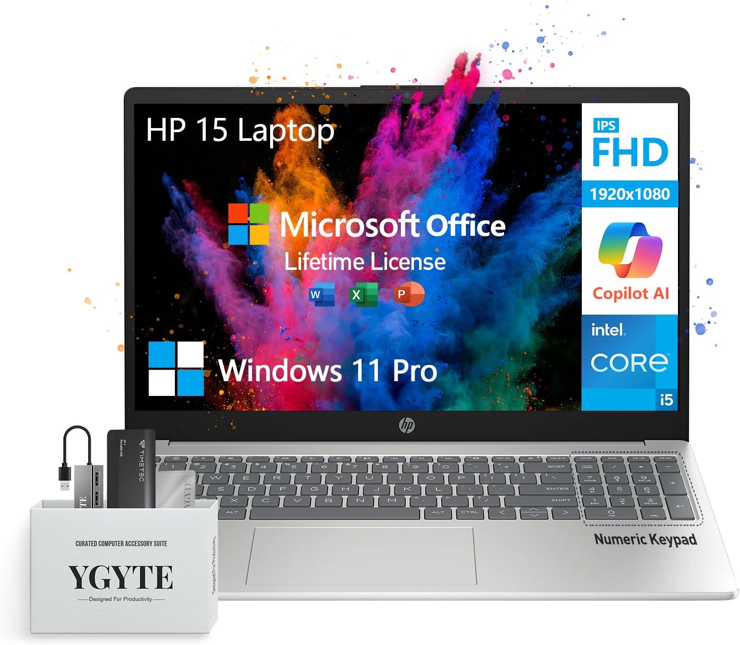HP 15.6 Laptop - 10-Core i5, Lifetime Office, 64GB RAM, 2.5TB Storage ...