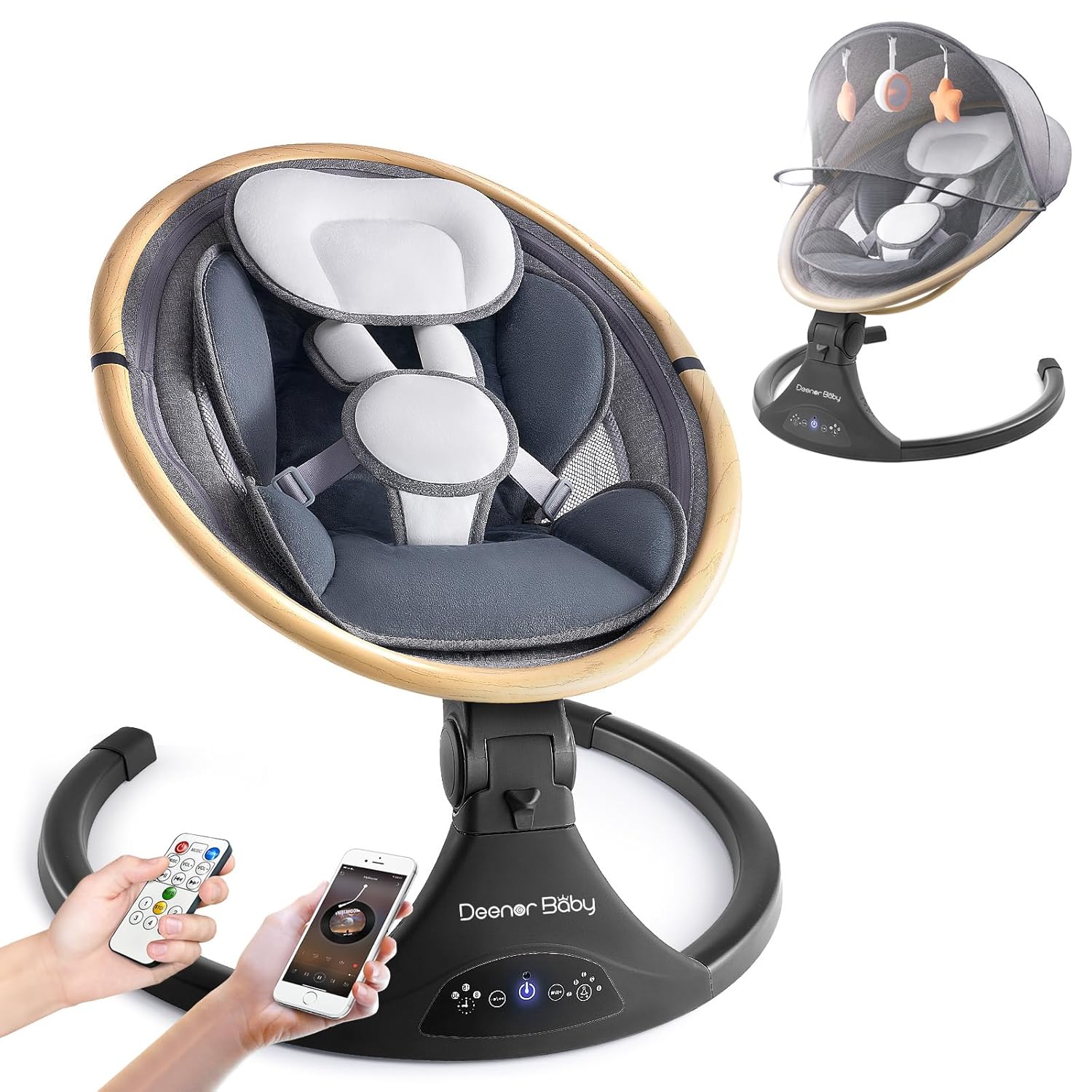 Electric Baby Swing: 5 Speeds, 3 Positions, Ultimate Comfort ...