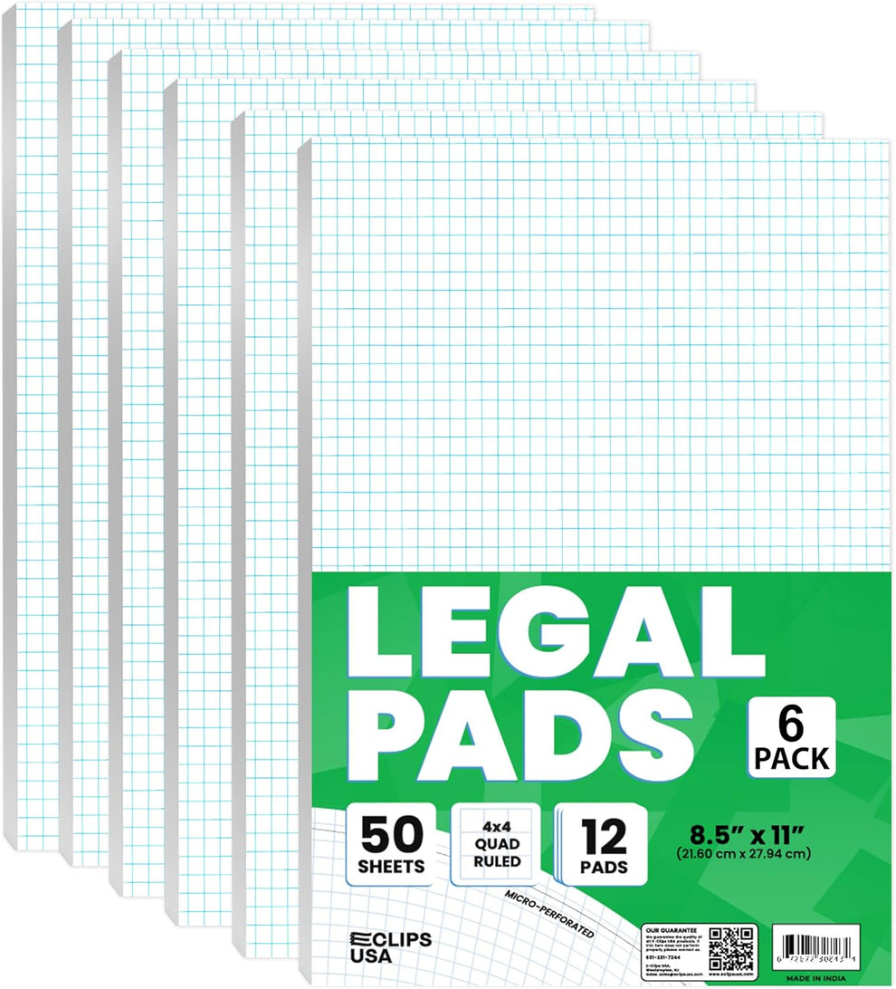 4x4 Quad Ruled Graph Paper Pads - 50 Sheets (6 Pack) – GearMustHave