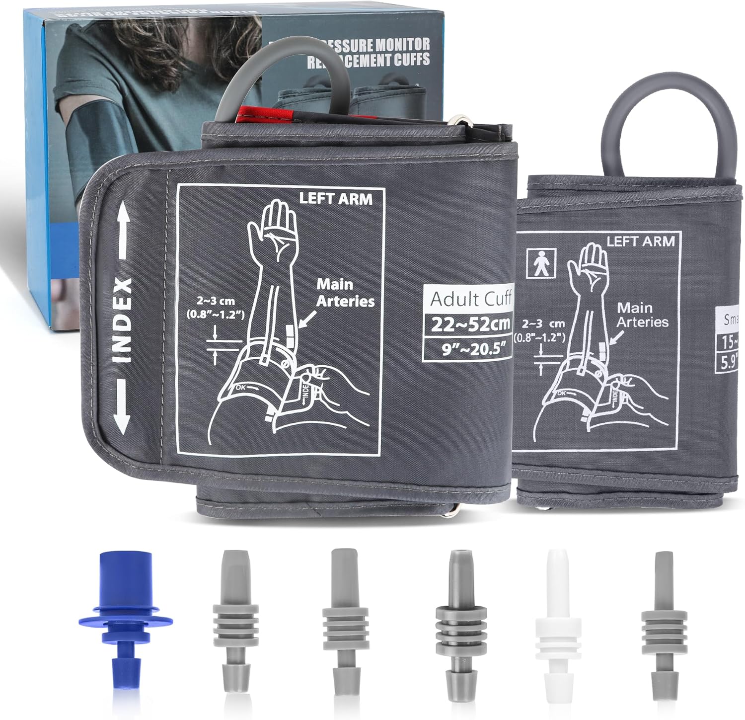 Universal BP Cuffs 6 Sizes - Fits All Arms, Omron Compatible – GearMustHave