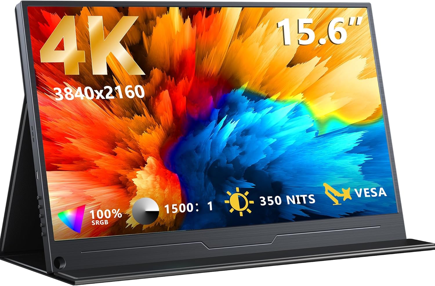 Immersive 4K Portable Monitor, 15.6 IPS, USB C HDMI, Speakers, Smart C ...