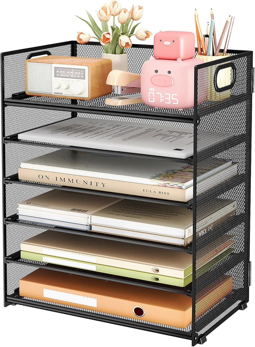 SUBEKYU 6-Tier Desk File Organizer - Efficient Desk Storage – GearMustHave