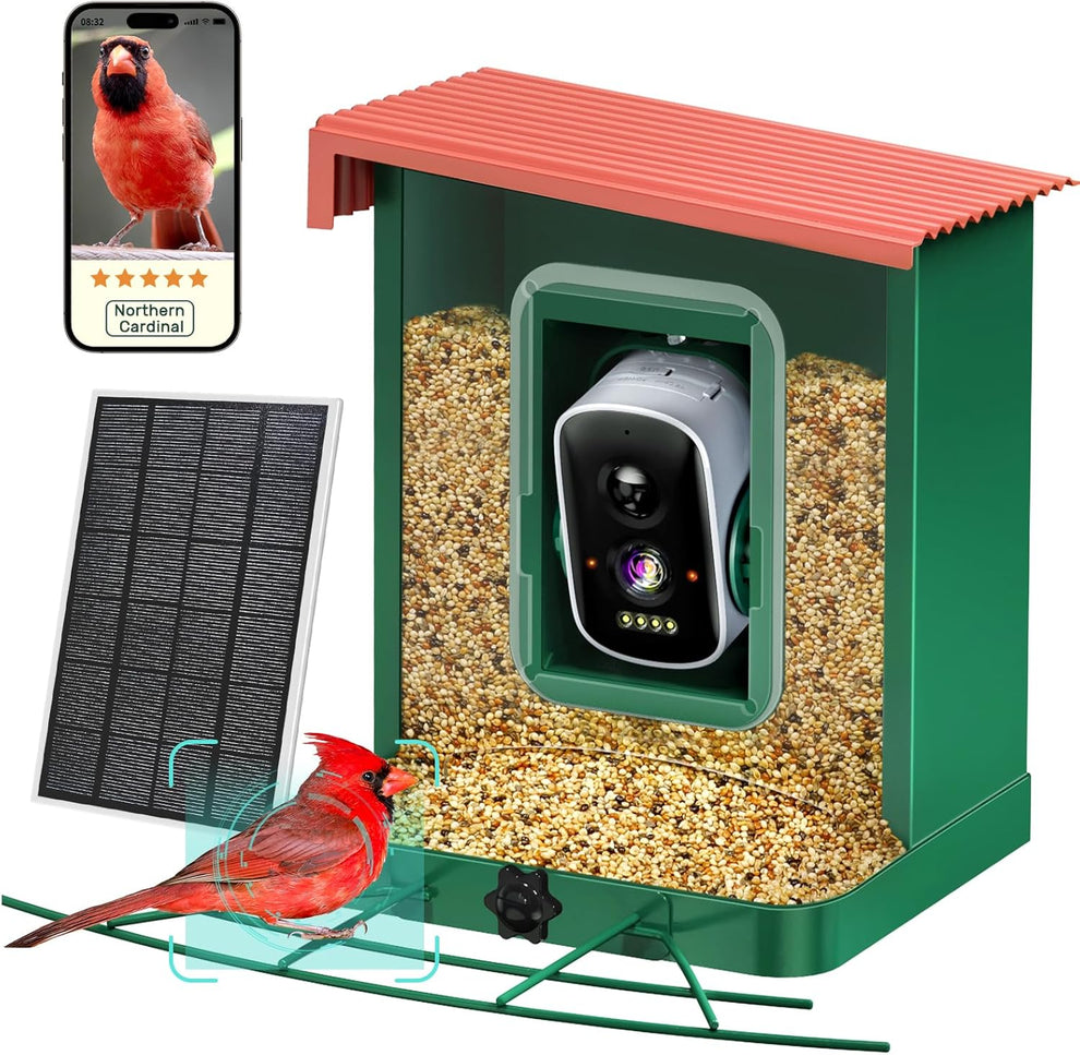 Smart Solar Bird Feeder - AI Identify, Notifications, Auto Record ...