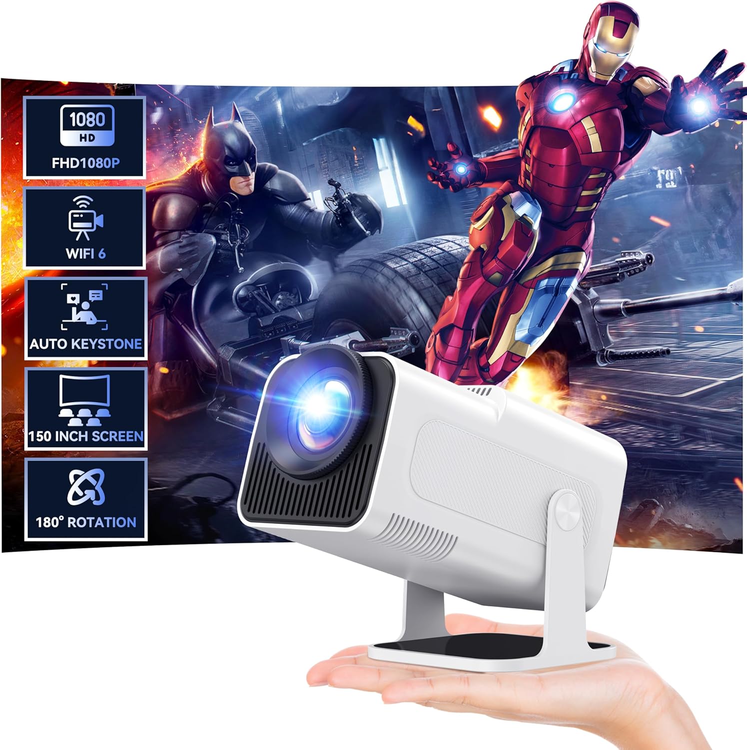 Compact 4K WiFi Mini Projector by Polocsh – GearMustHave
