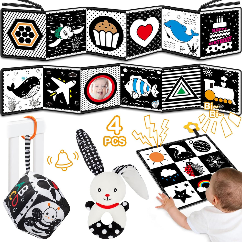 High Contrast Baby Toy Set - Boost Infant Sensory Development ...
