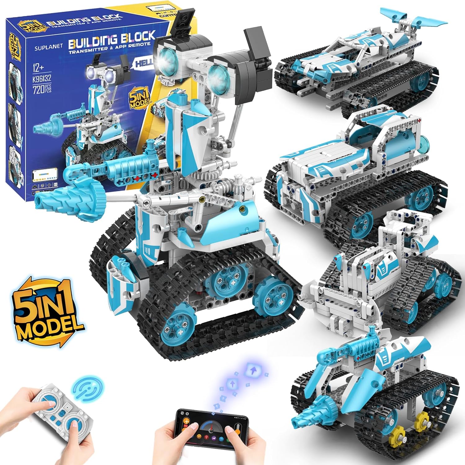 5-in-1 STEM Robot Kit for Teens - Remote Control, APP Programmable, DI ...