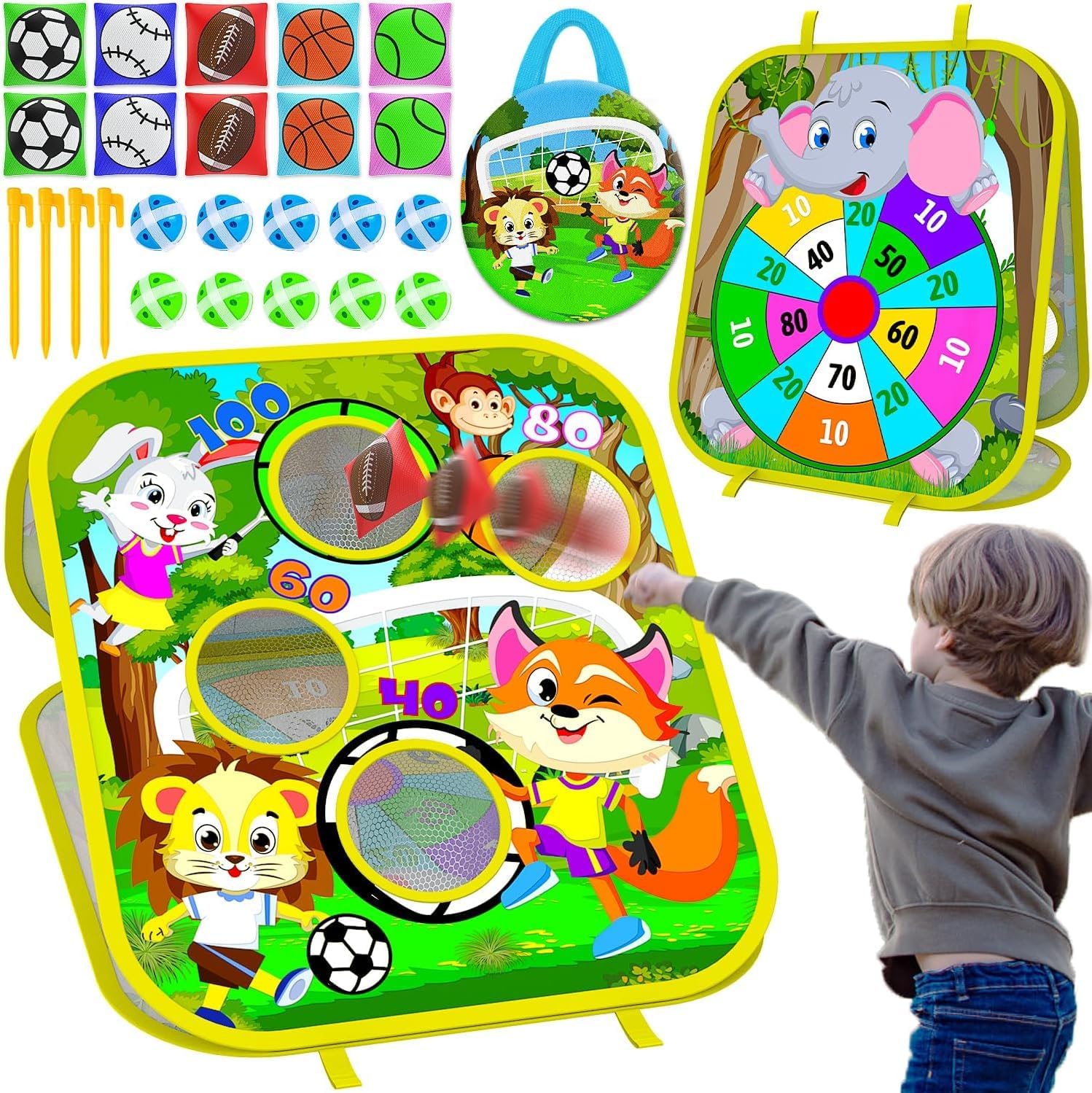Foldable Double-Sided Bean Bag Toss Game for Kids - Ultimate Outdoor F ...