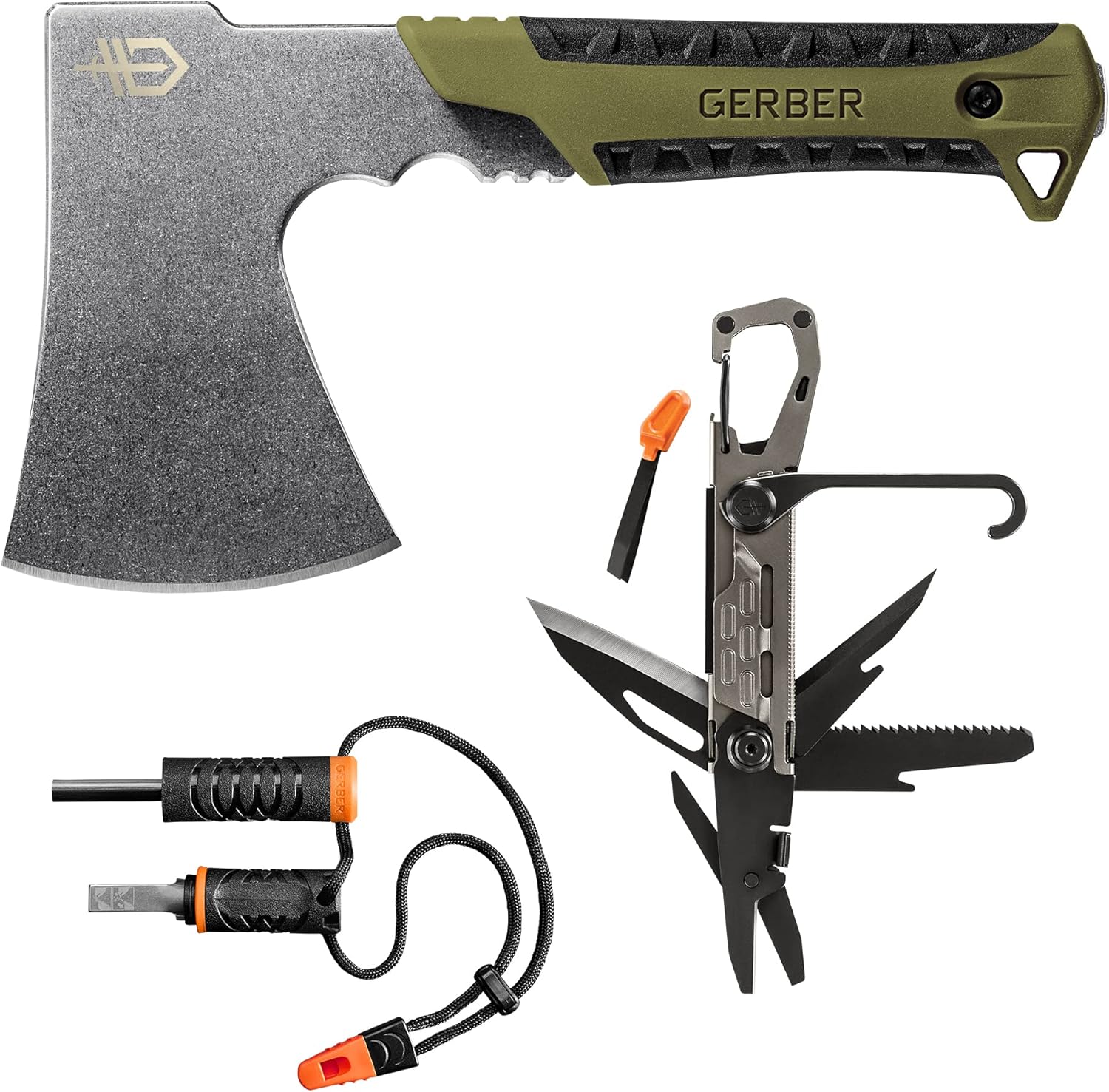 Ultimate Camp Setup Kit with Gerber Gear - Hatchet, Fire Starter, Mult ...