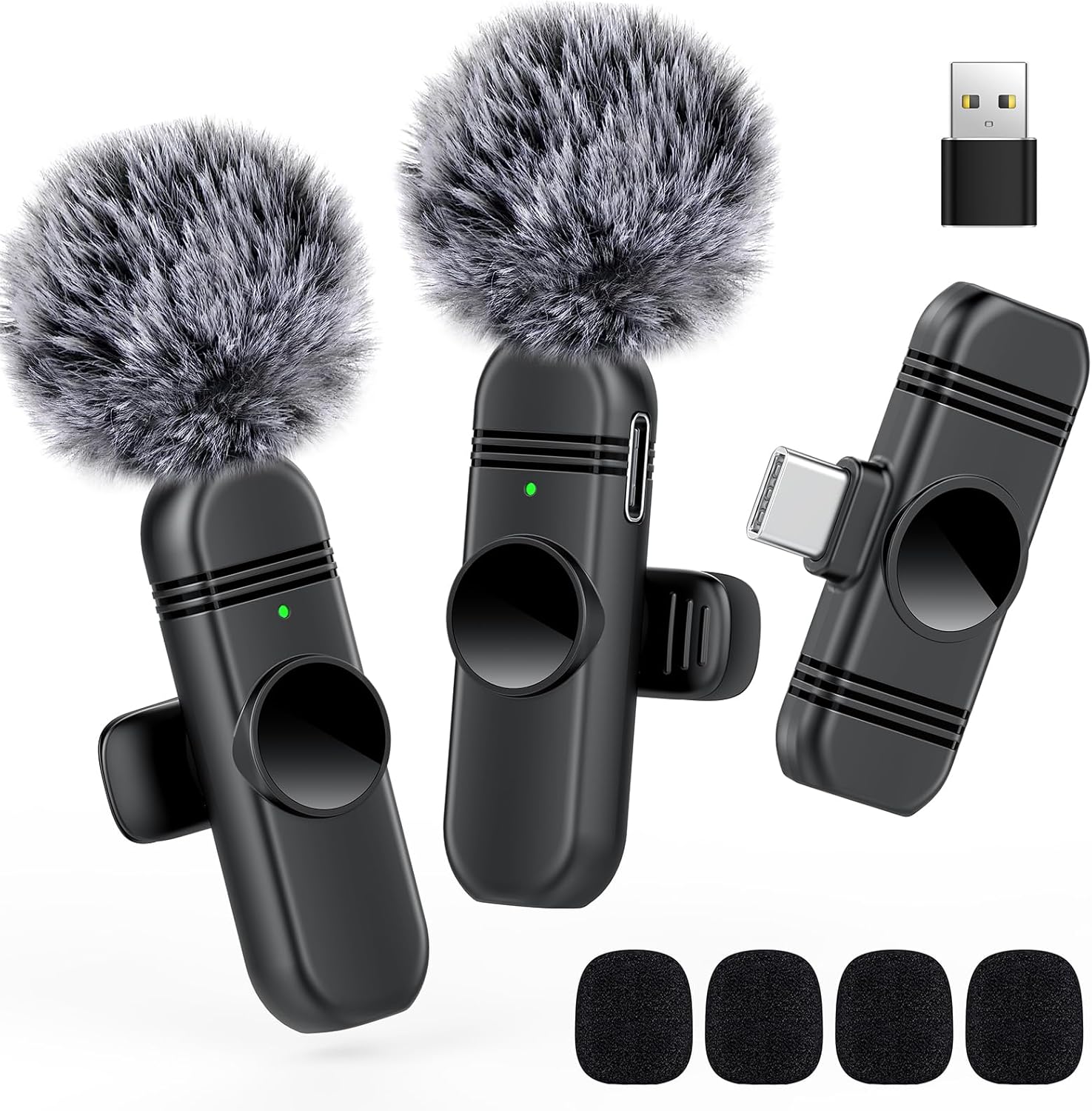 VEZQUA Dual Type C Wireless Lavaliers - Noise Reduction for Ultimate A ...