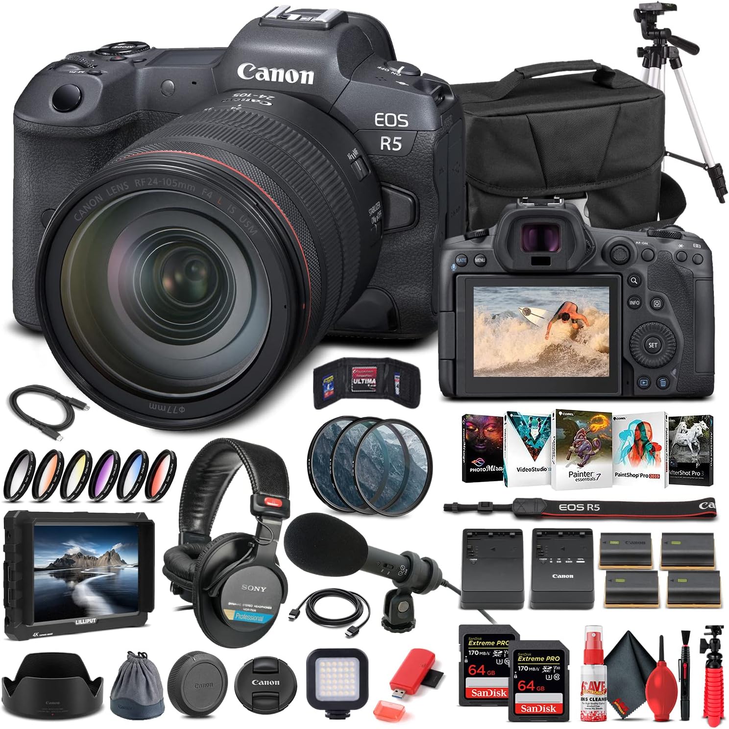 Canon EOS R5 Mirrorless Camera Bundle: Pro-Level Gear & Accessories ...