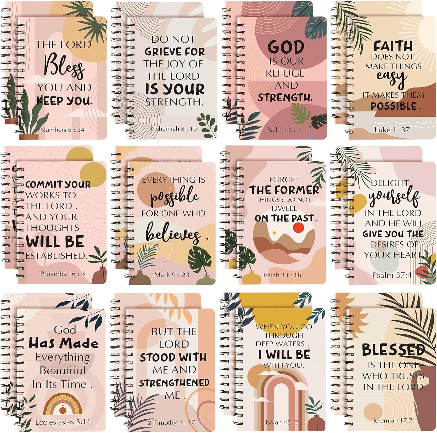 Christian Spiral Notebook Set | Inspirational Bible Verses | Ideal Mot ...