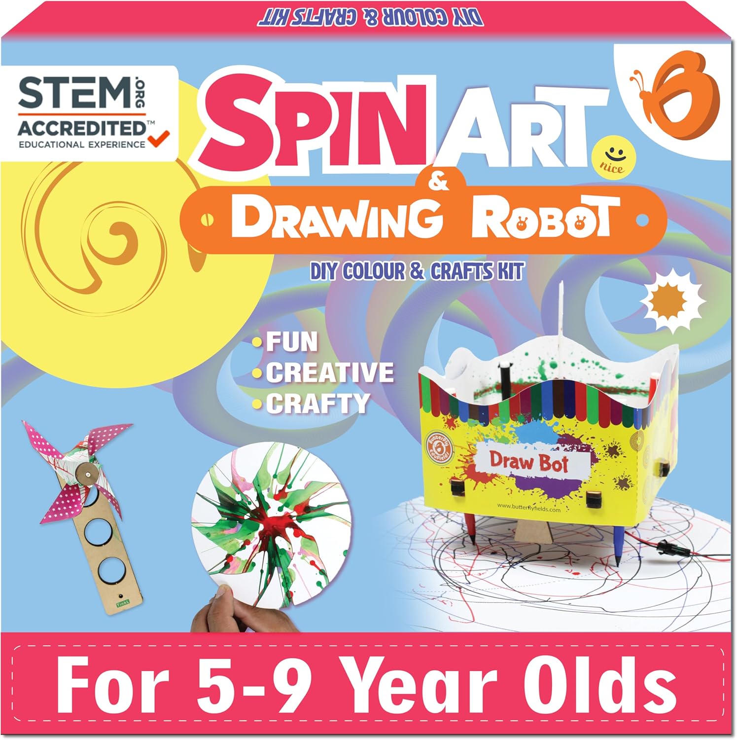 Spin Art Robot Kit for Kids 6+, STEM Toy – GearMustHave