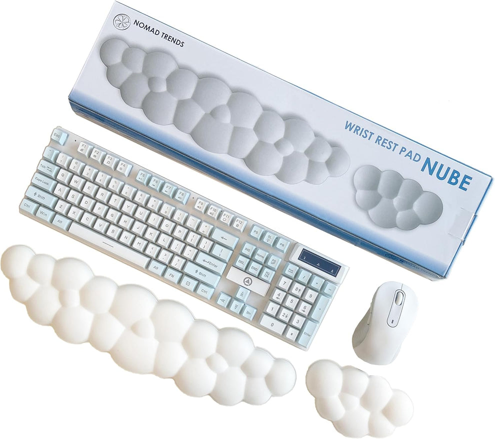 Cloud White Leather Keyboard Wrist Rest - Comfort & Support – GearMustHave