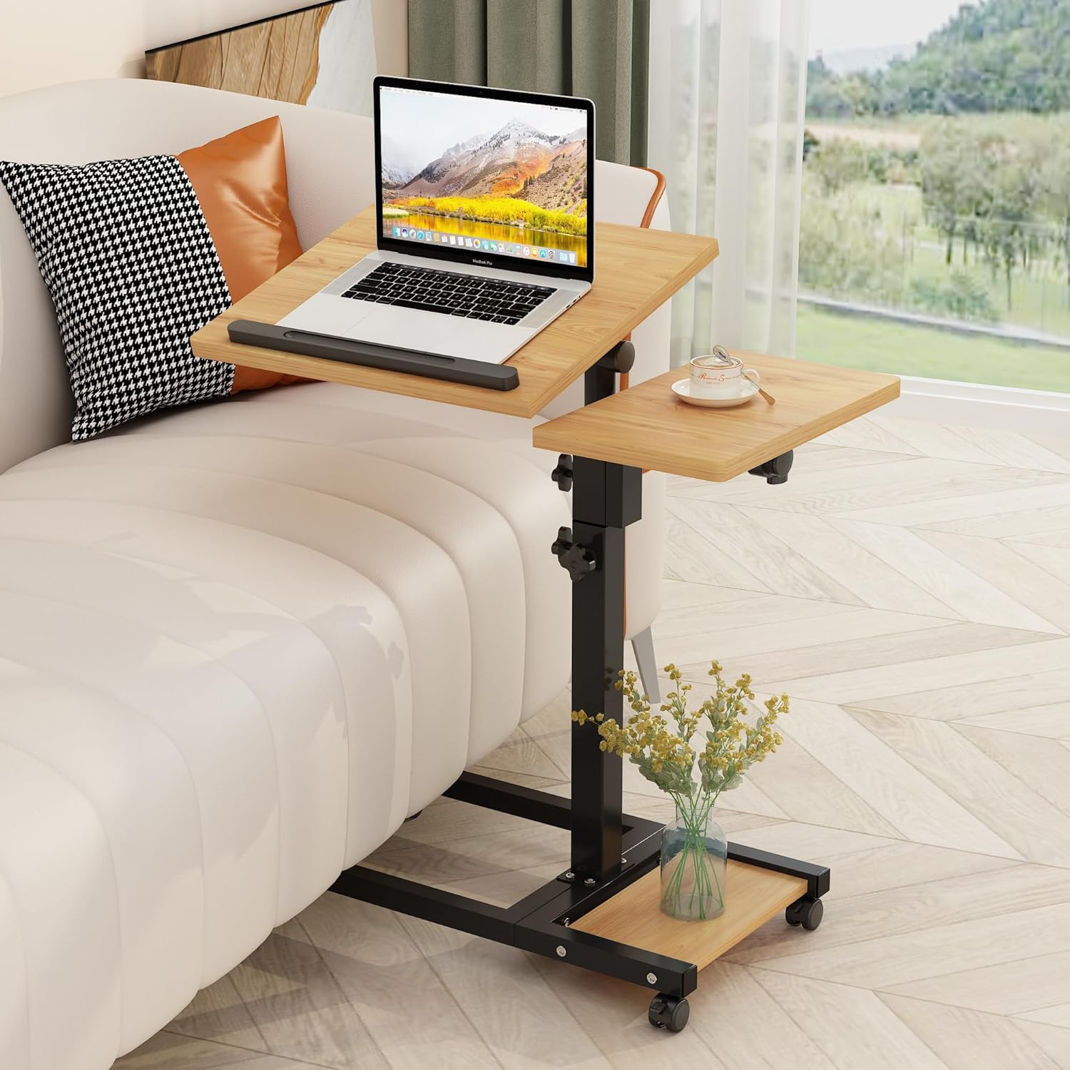 LINGMI Portable Laptop Bed Desk - Adjustable Height & Mouse Pad ...