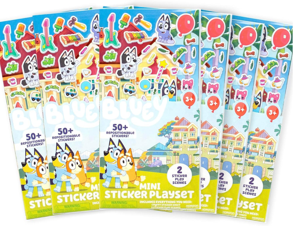 Bluey Mini Sticker Playset: 45 Reusable Puffy Stickers, Double-Sided S ...