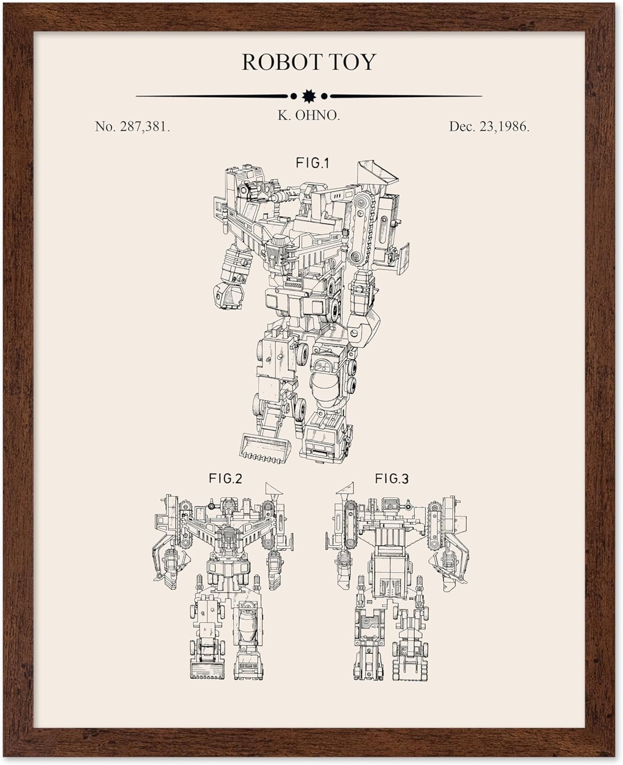 Transformer Robot Blueprint Poster - Kid's Room Decor – GearMustHave