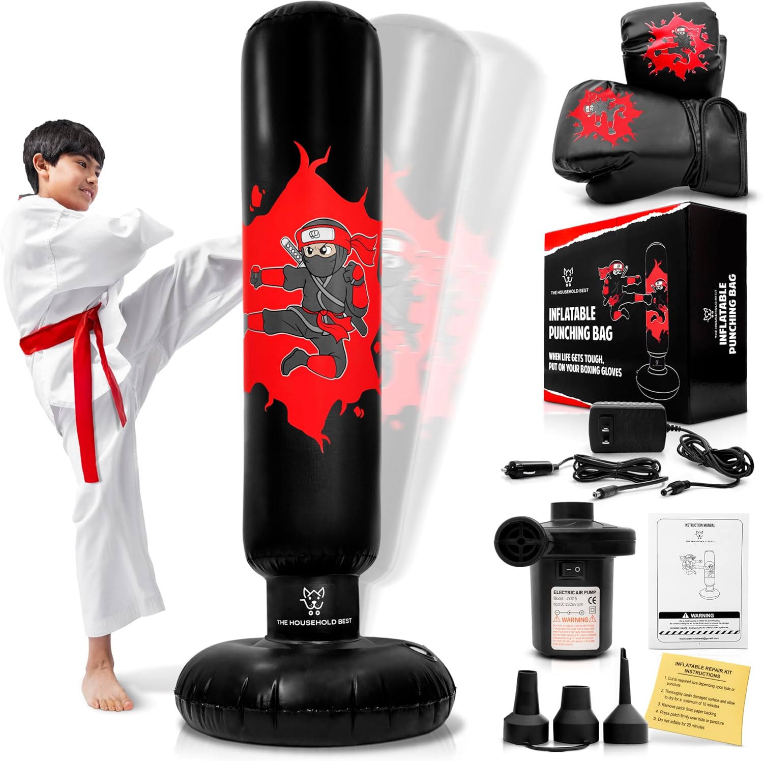 Kids' Freestanding Inflatable Punching Bag Set - The Ultimate Martial ...