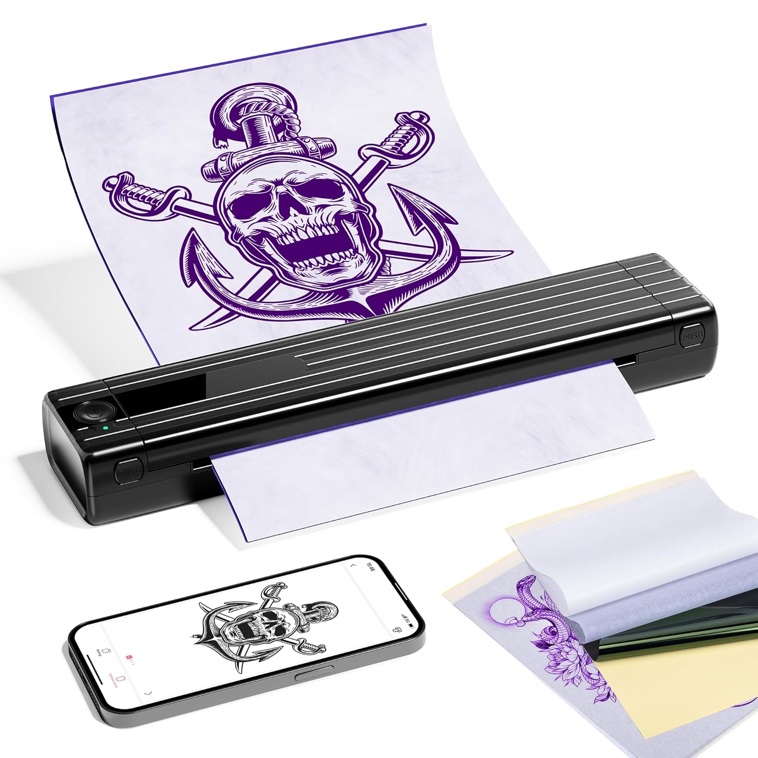PokeLabel Wireless Tattoo Transfer Printer - Bluetooth Connectivity ...