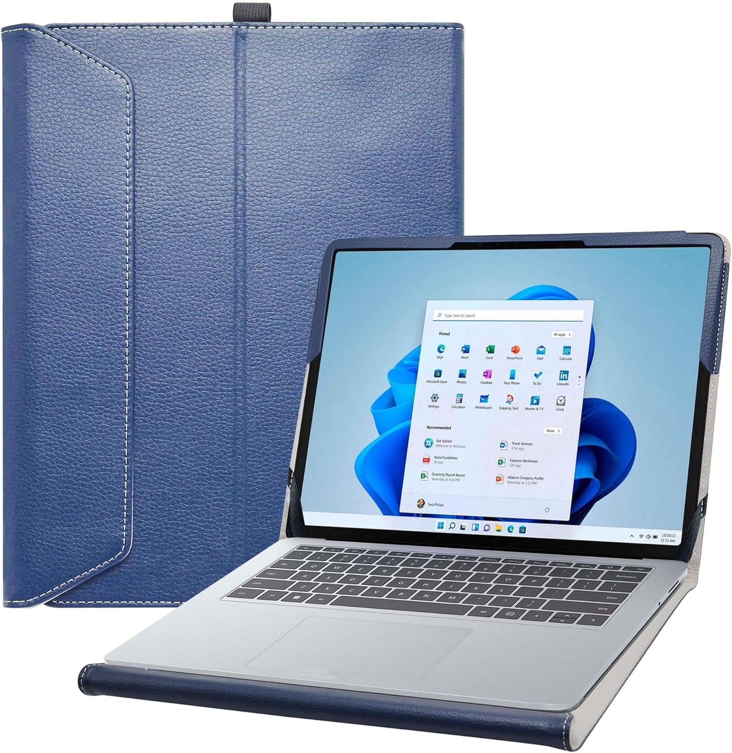 Dark Blue PU Leather Folio for Surface Laptop Studio 2 - 2-Folding Sta ...
