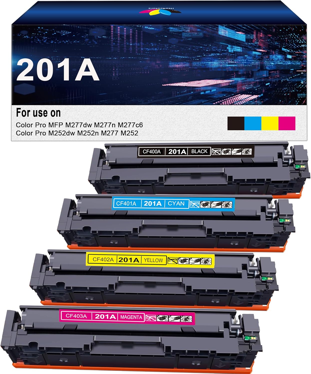 Vibrant Toner Set for HP Printers - RITO 4 Colors – GearMustHave