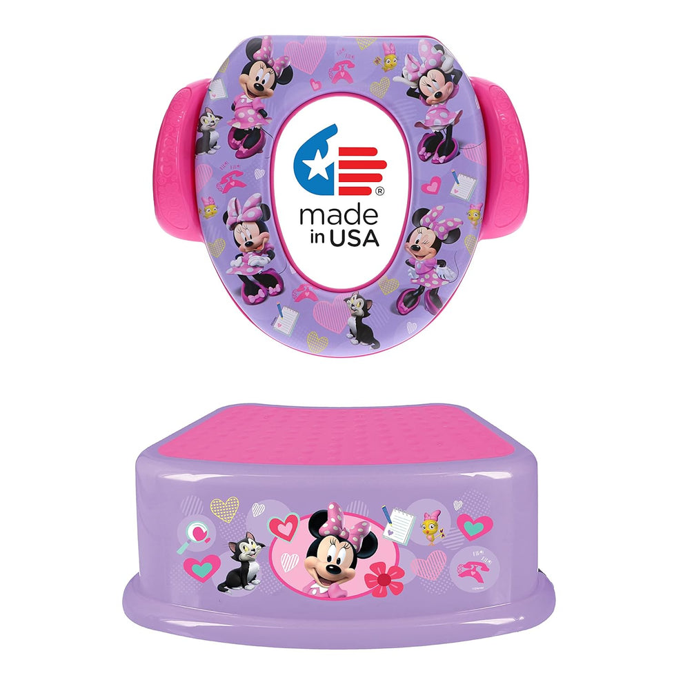 Disney Minnie Mouse Potty Training Set - Comfy Seat, Step Stool ...