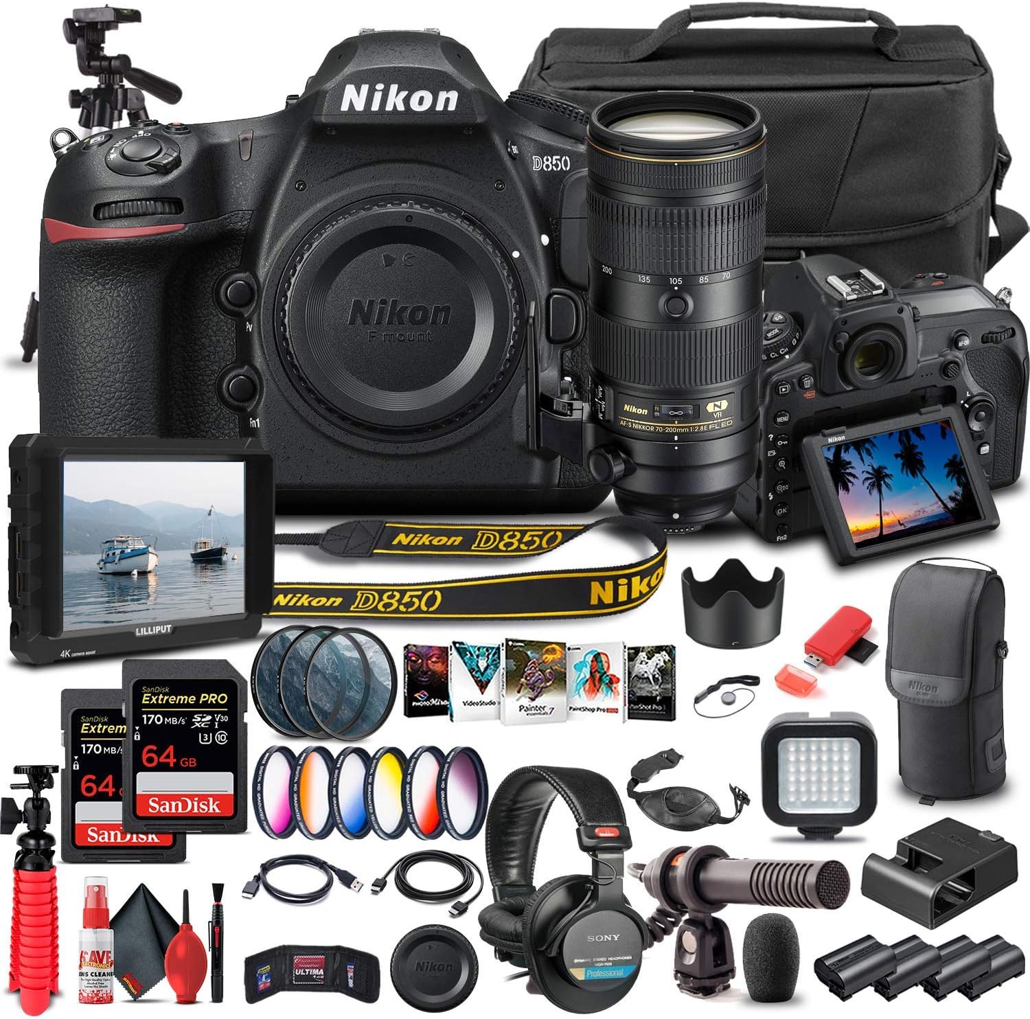 Nikon D850 + 70-200mm Lens + 4K Monitor Bundle – GearMustHave