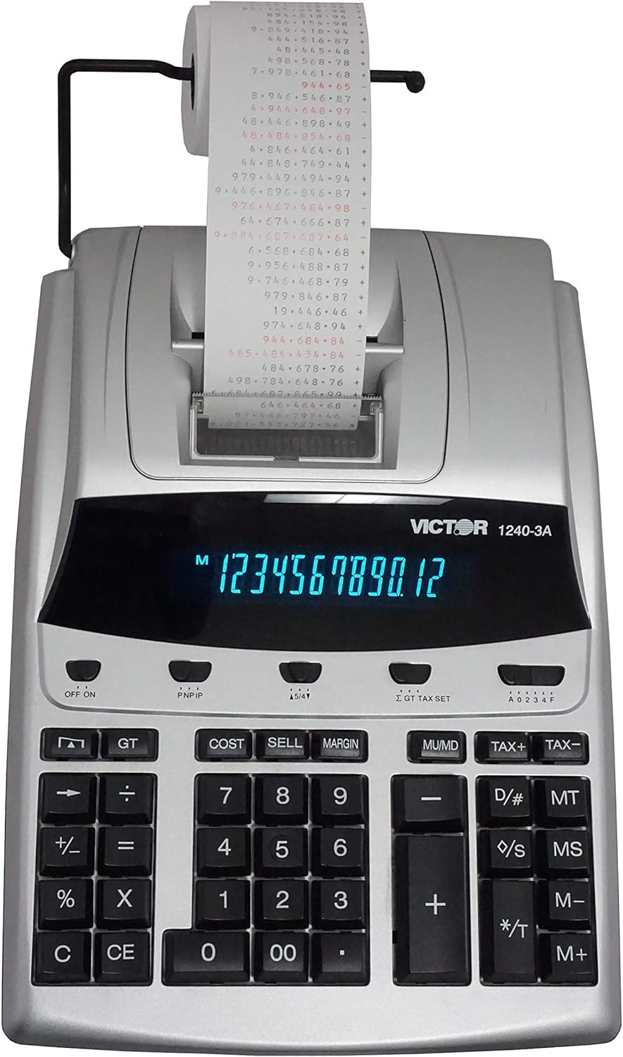 Victor 12-Digit Desktop Adding Machine with Fast Tape Print & Easy Vie ...